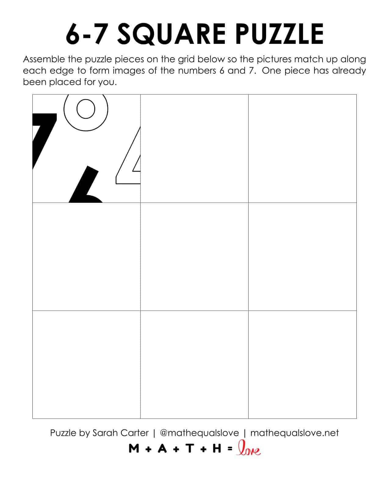 6-7 Edge Matching Puzzle | Math = Love