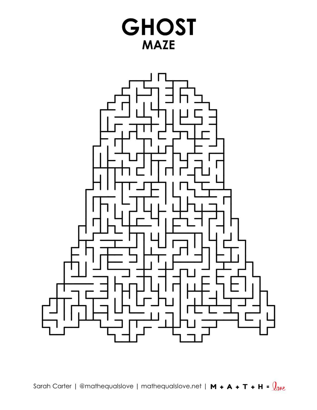 Printable Ghost Mazes | Math = Love