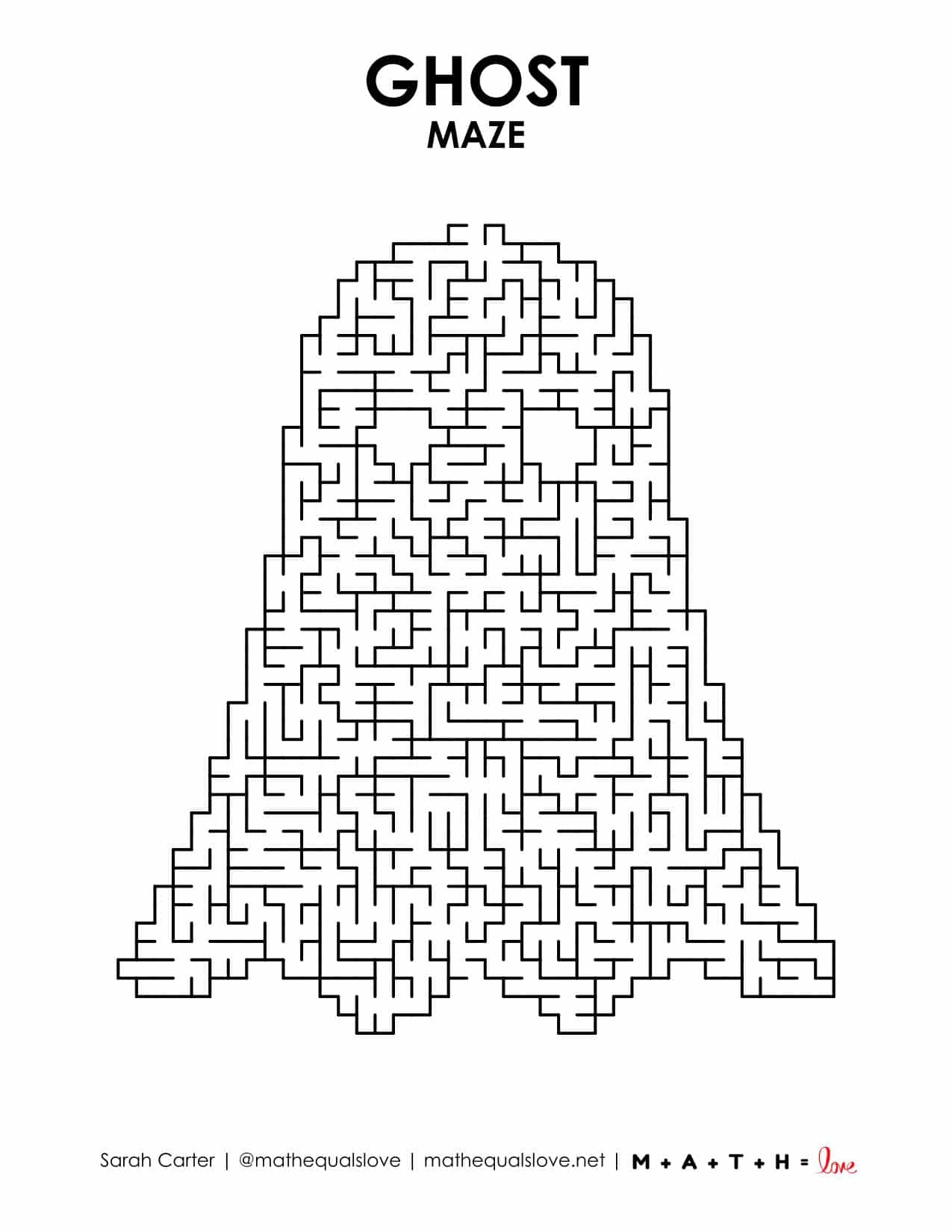 Printable Ghost Mazes | Math = Love