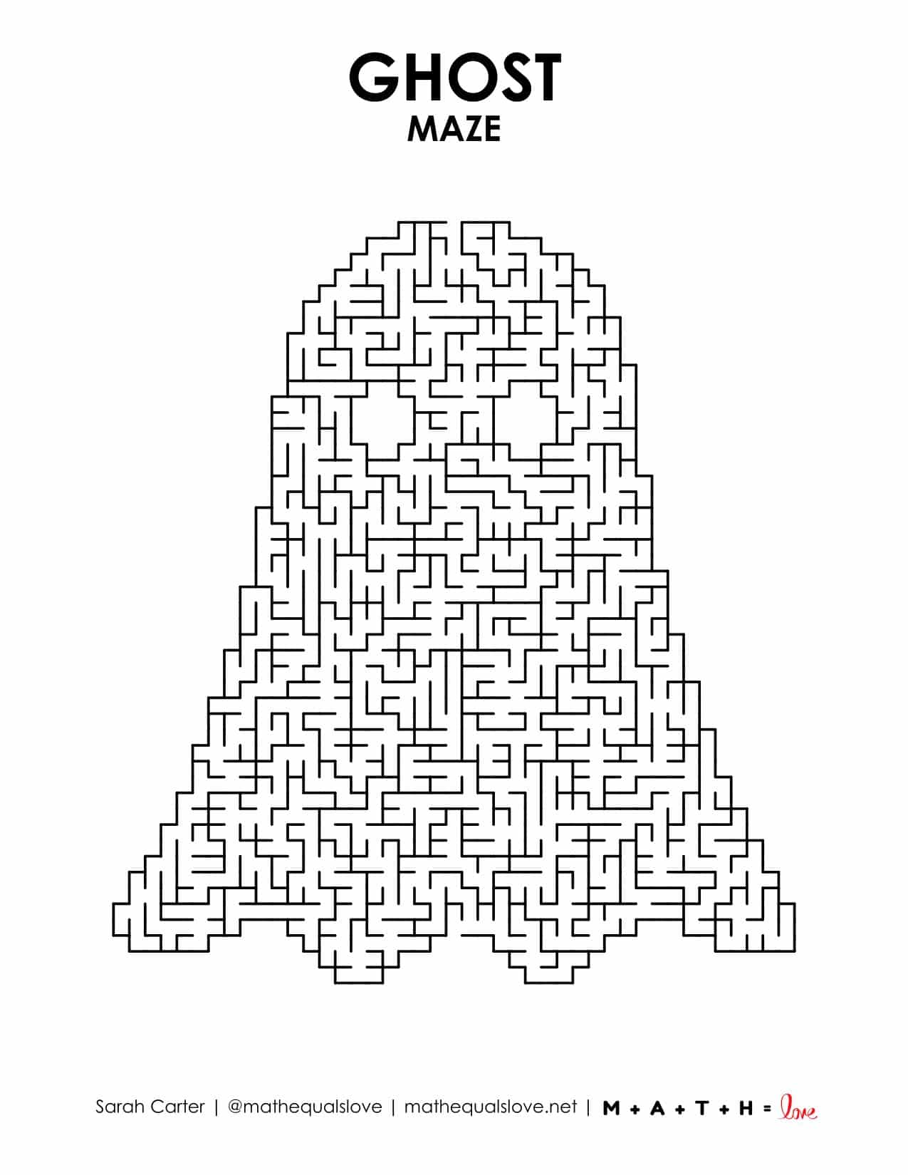 Printable Ghost Mazes | Math = Love