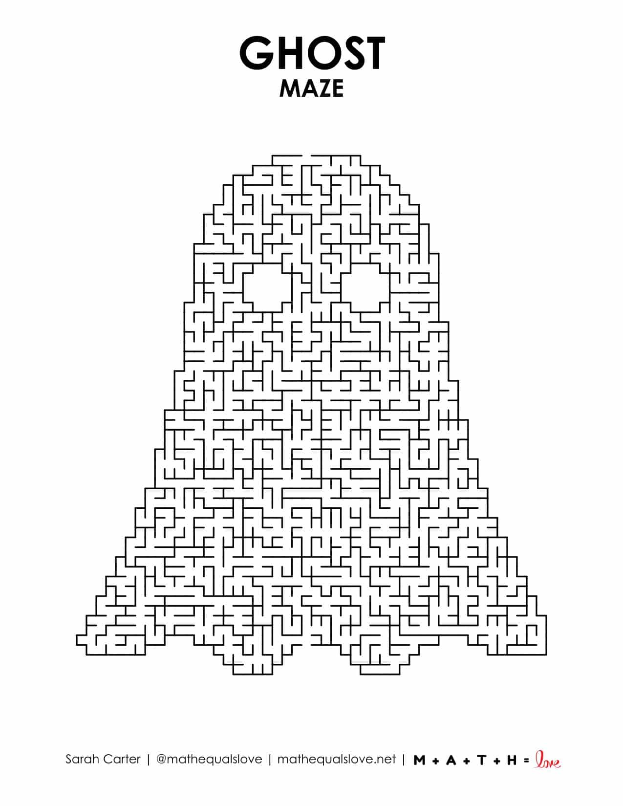 Printable Ghost Mazes | Math = Love