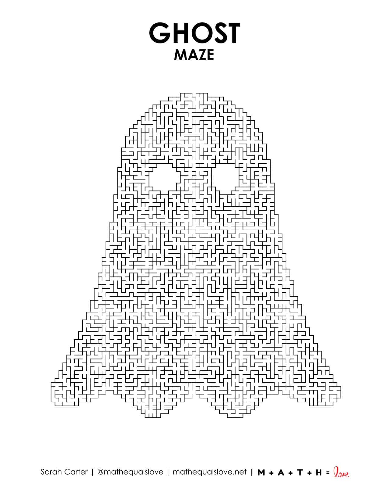 Printable Ghost Mazes | Math = Love