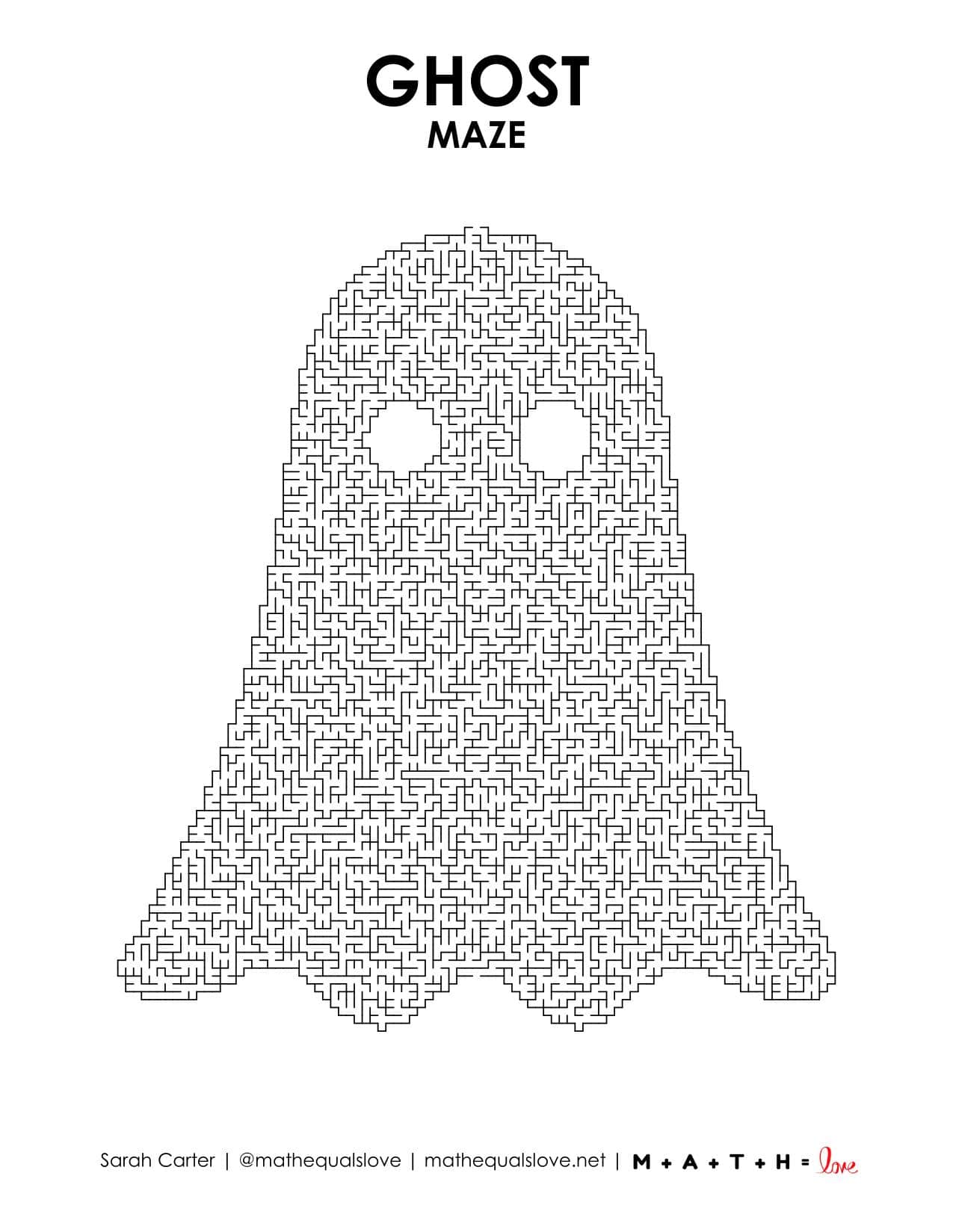 Printable Ghost Mazes | Math = Love