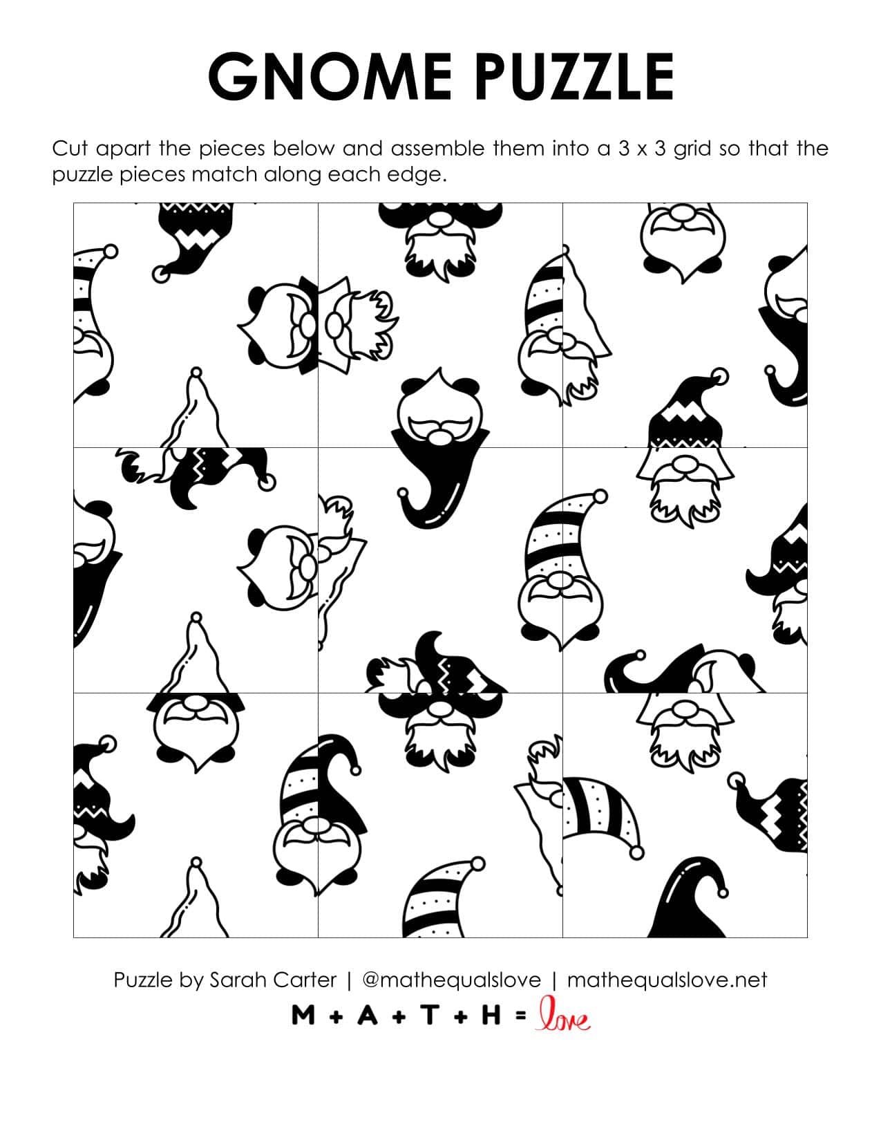 Gnome Edge Matching Puzzle | Math = Love