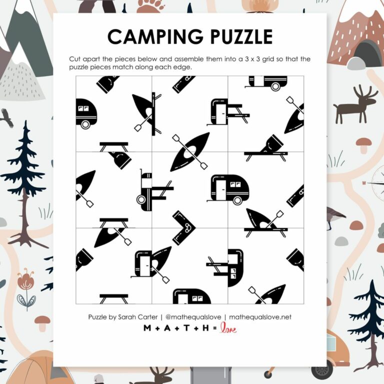 Camping Edge Matching Puzzle | Math = Love