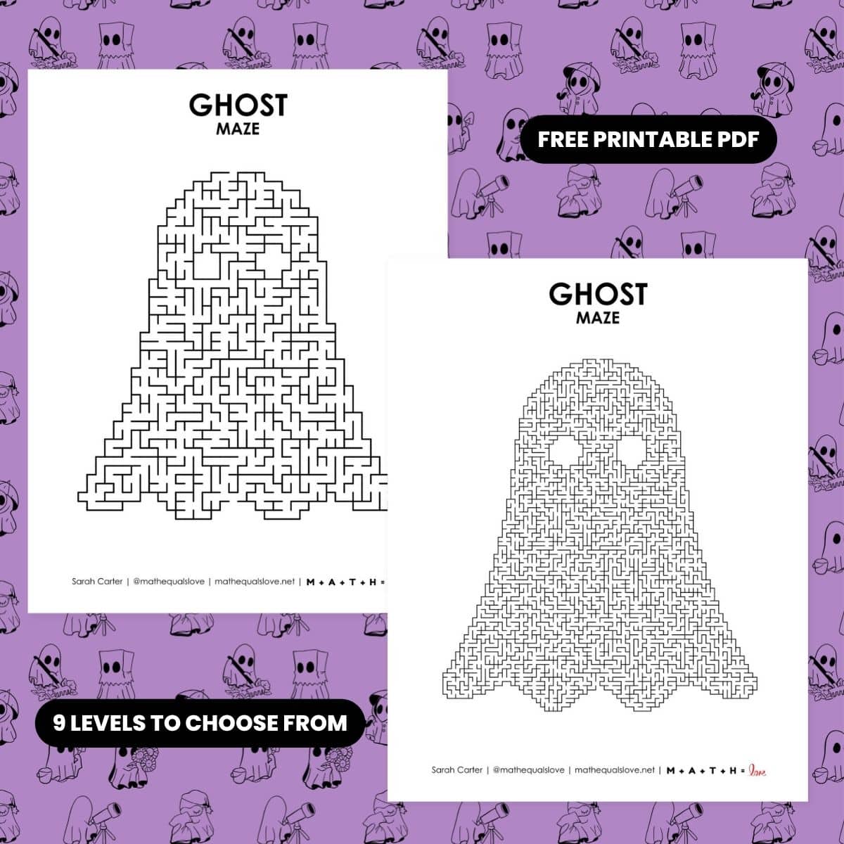 Printable Ghost Mazes | Math = Love