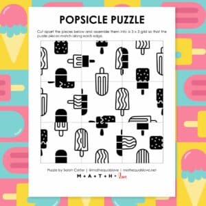Popsicle Edge Matching Puzzle for Summer | Math = Love
