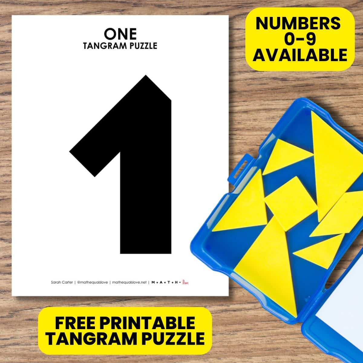 Tangram Number Puzzles 0-9 | Math = Love