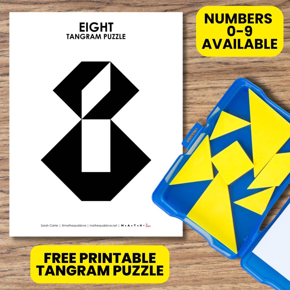 Tangram Number Puzzles 0-9 | Math = Love