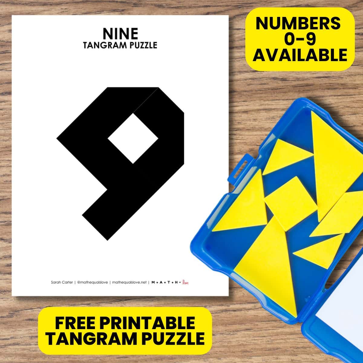 Tangram Number Puzzles 0-9 | Math = Love
