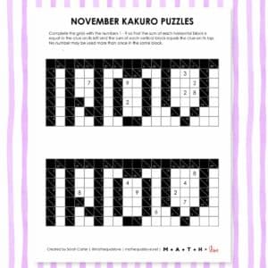 Kakuro Puzzles (Free Printable PDFs)