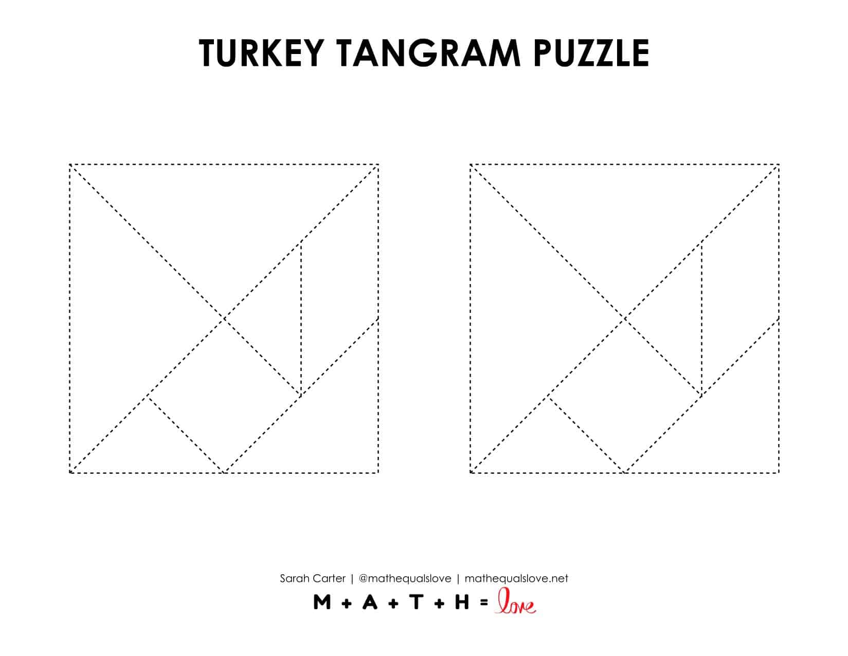 Turkey Tangram Puzzle | Math = Love