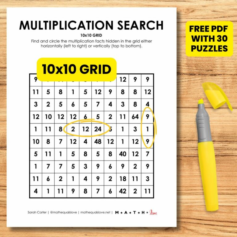 Multiplication Puzzles Collection | Math = Love