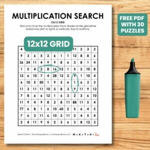 Multiplication Search | Math = Love