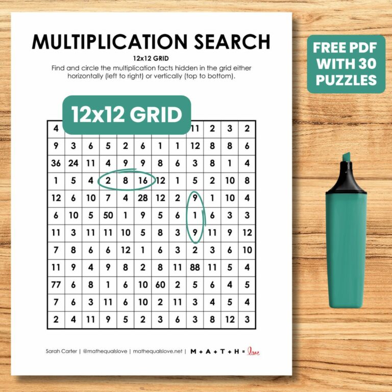 Multiplication Puzzles Collection | Math = Love
