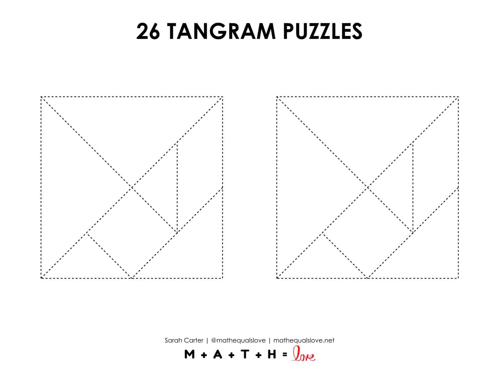 2026 Tangram Puzzle for New Years | Math = Love