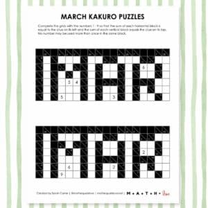 March Word Search Puzzle | Math = Love