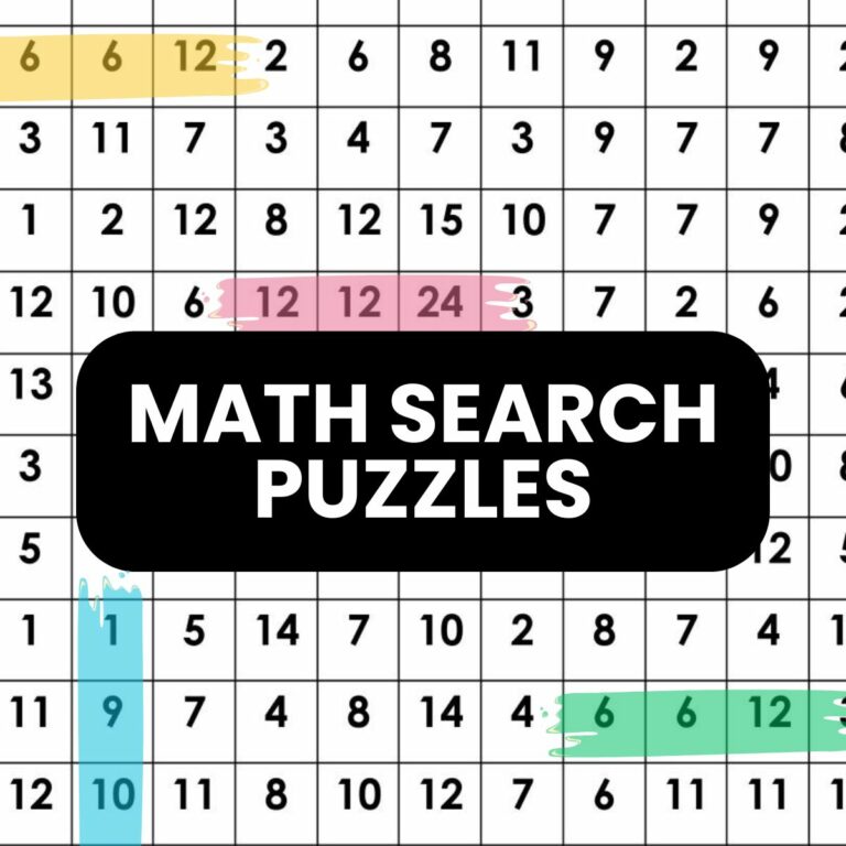 12x12 Multiplication Search Puzzles | Math = Love