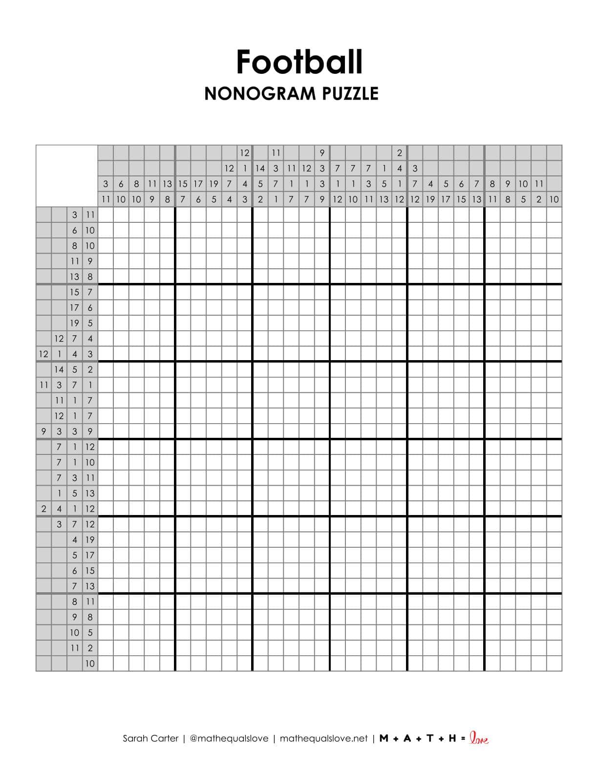 Football Nonogram Puzzle | Math = Love