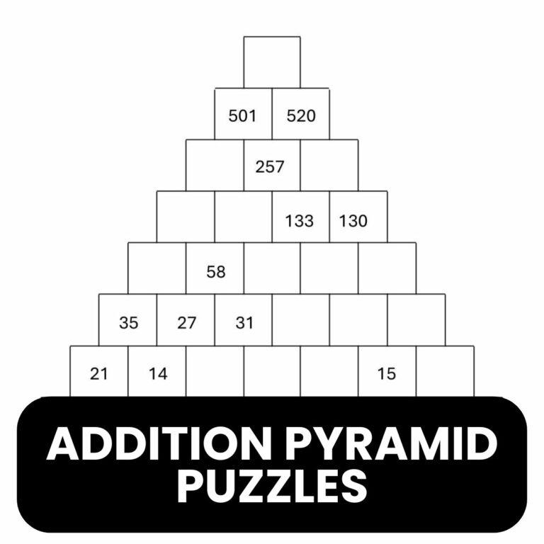 Addition Pyramid Puzzles | Math = Love