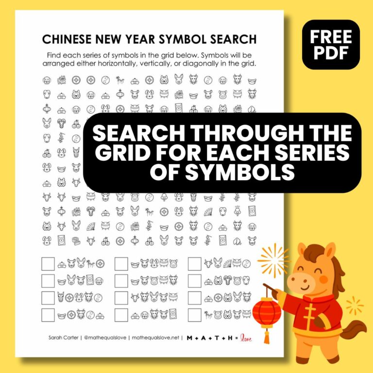 Chinese New Year Symbol Search Puzzle | Math = Love