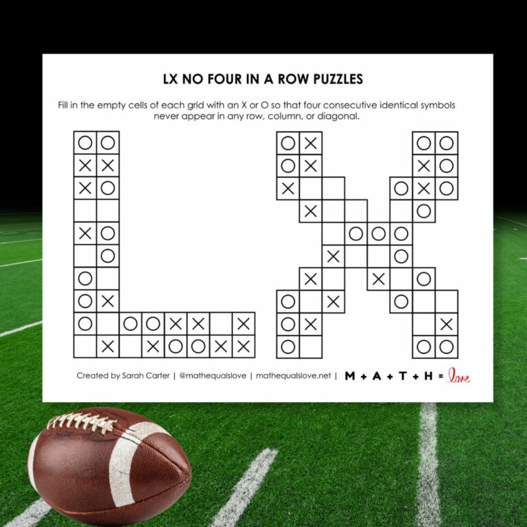 Super Bowl Puzzles and Activities | Math = Love