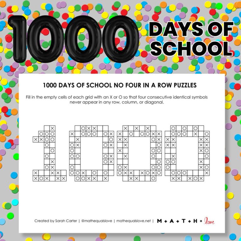 1000th Day of School Activities for Fifth Grade | Math = Love