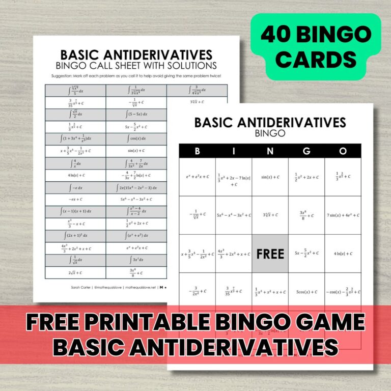 Printable Math Bingo Games [Free PDF Downloads]