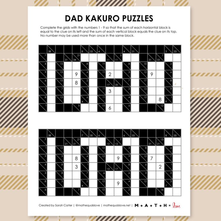 Free Printable Father's Day Activities and Puzzles (PDF)