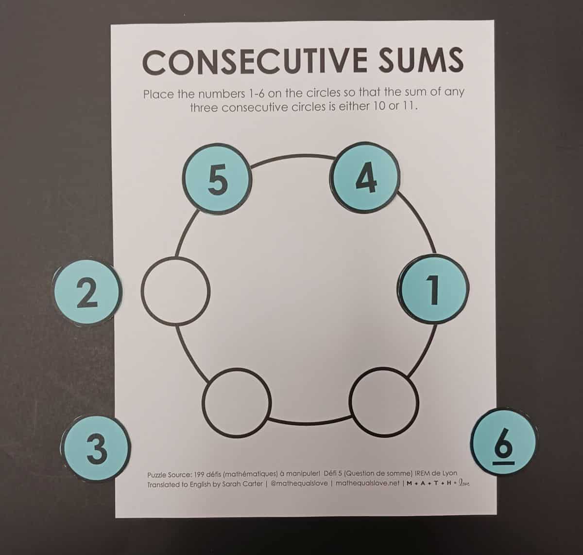 Consecutive Sums Puzzle | Math = Love