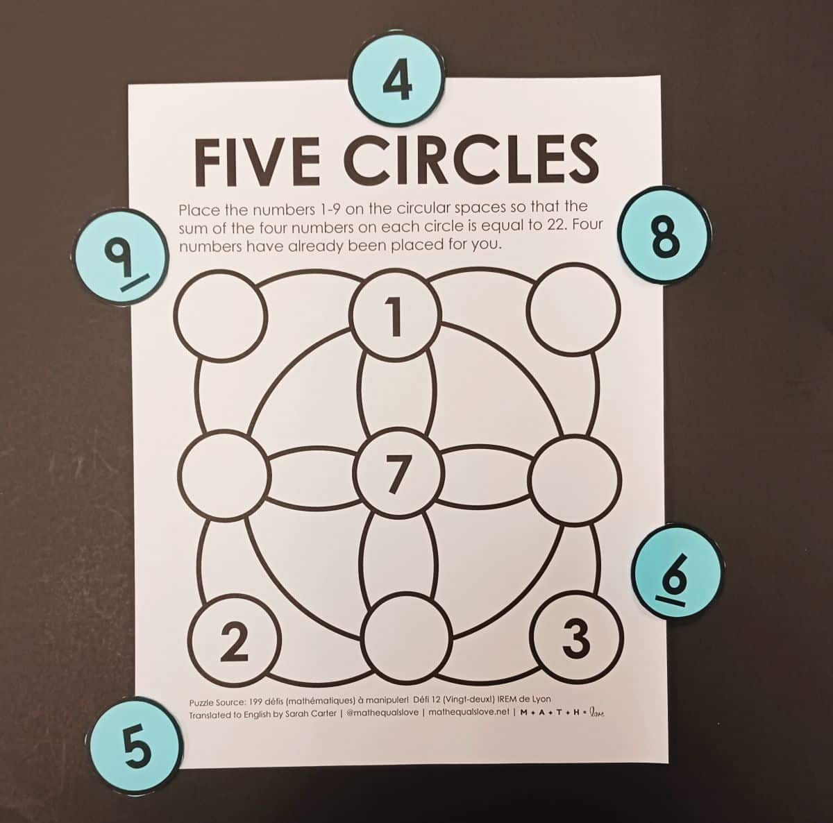 Five Circles Puzzle | Math = Love