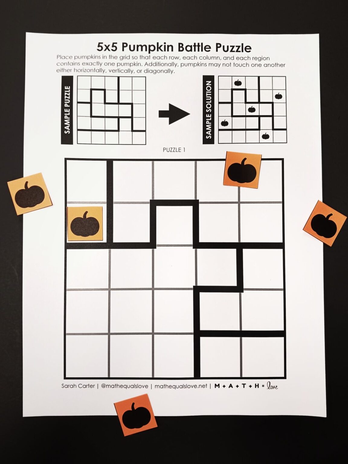 Pumpkin Battle Puzzles | Math = Love