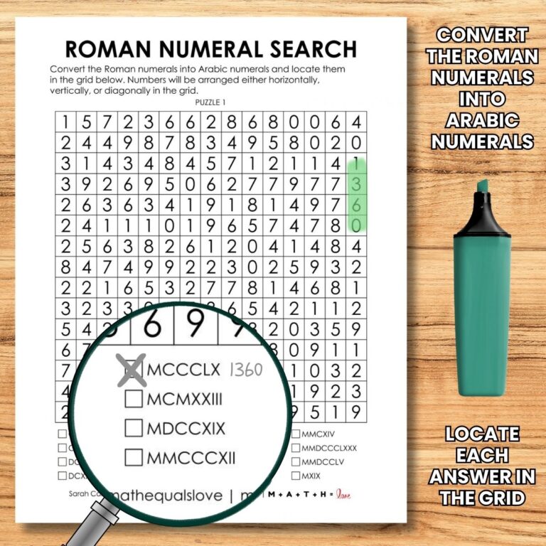 Roman Numeral Activities, Puzzles, and Games | Math = Love