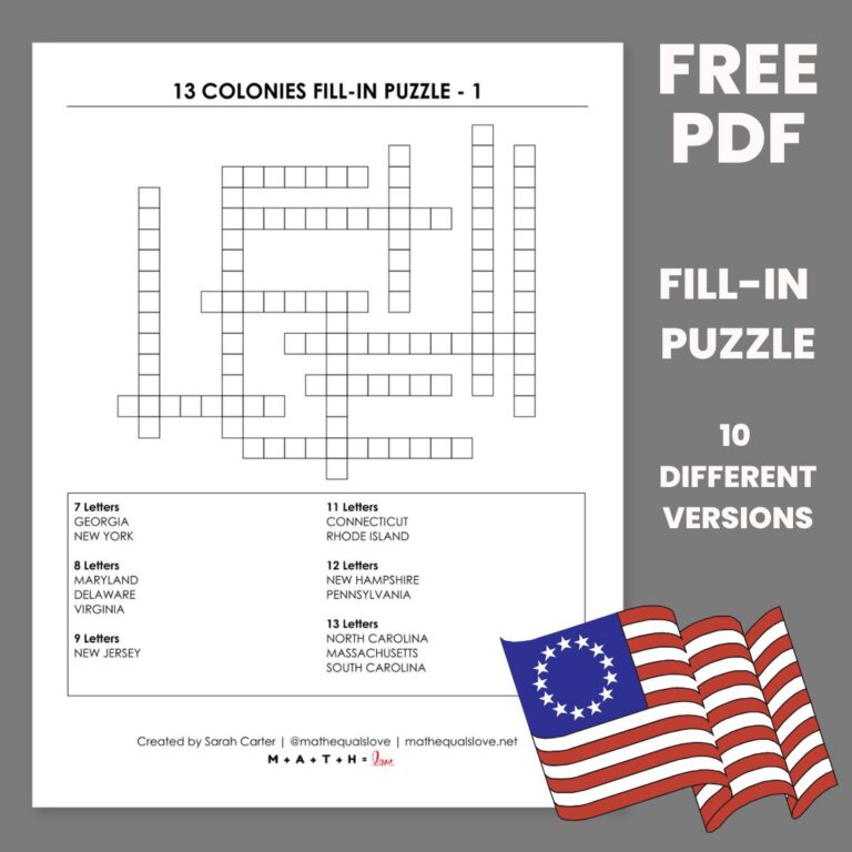 FREE Printable Fill-In Puzzles (PDF Download)