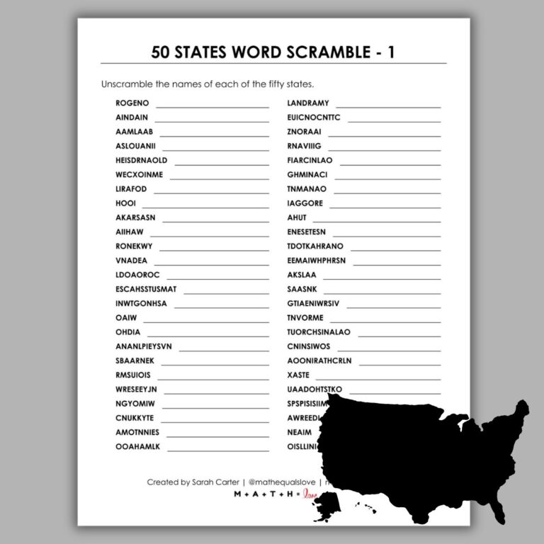 Word Scramble | Math = Love