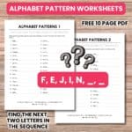 Alphabet Patterns Worksheet Collection | Math = Love