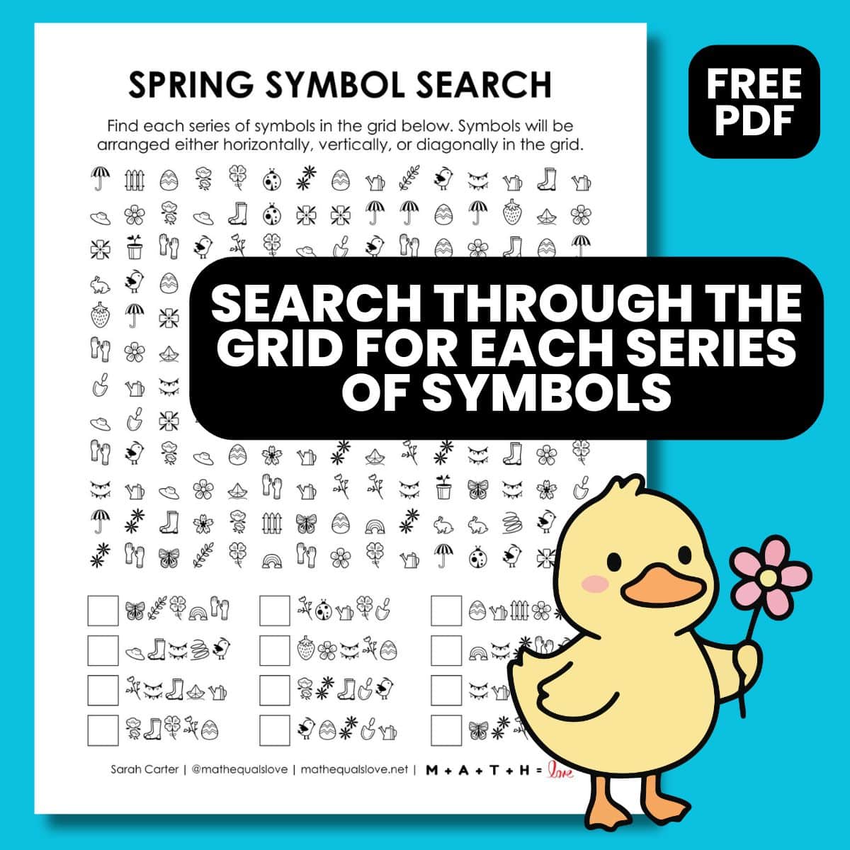 Spring Symbol Search Puzzle | Math = Love