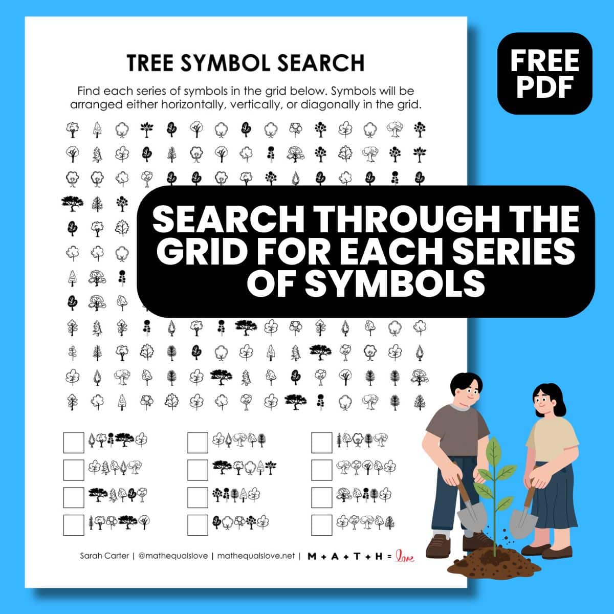 Tree Symbol Search Puzzle | Math = Love