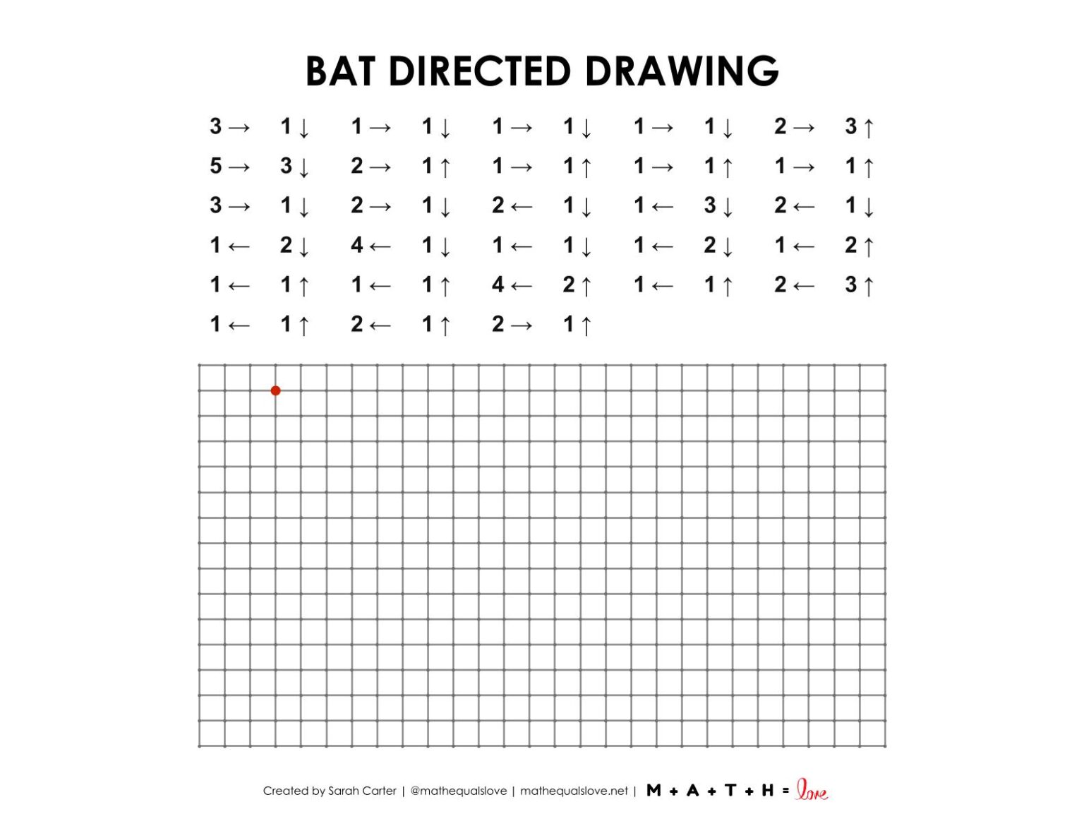 Bat Directed Drawing Worksheet | Math = Love