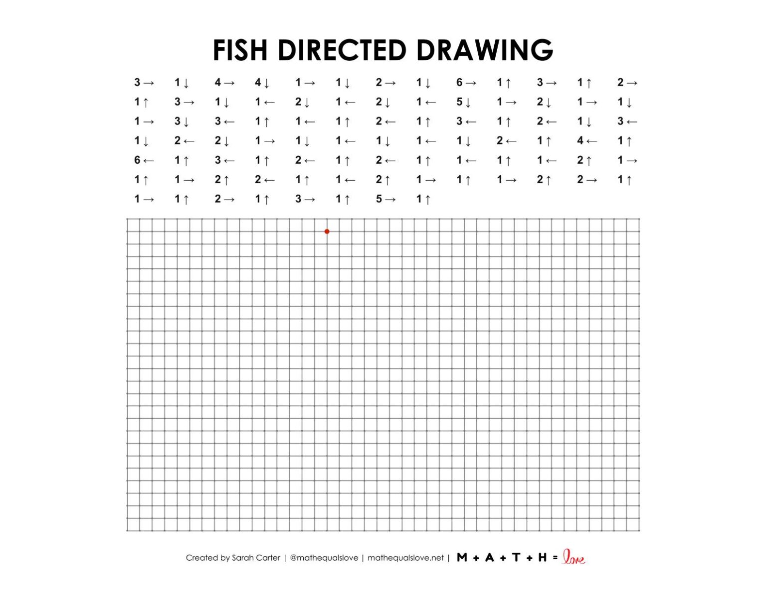 Fish Directed Drawing Worksheet | Math = Love