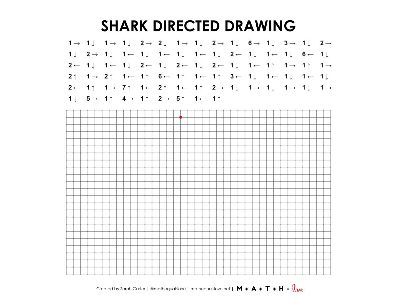 Shark Directed Drawing Worksheet | Math = Love